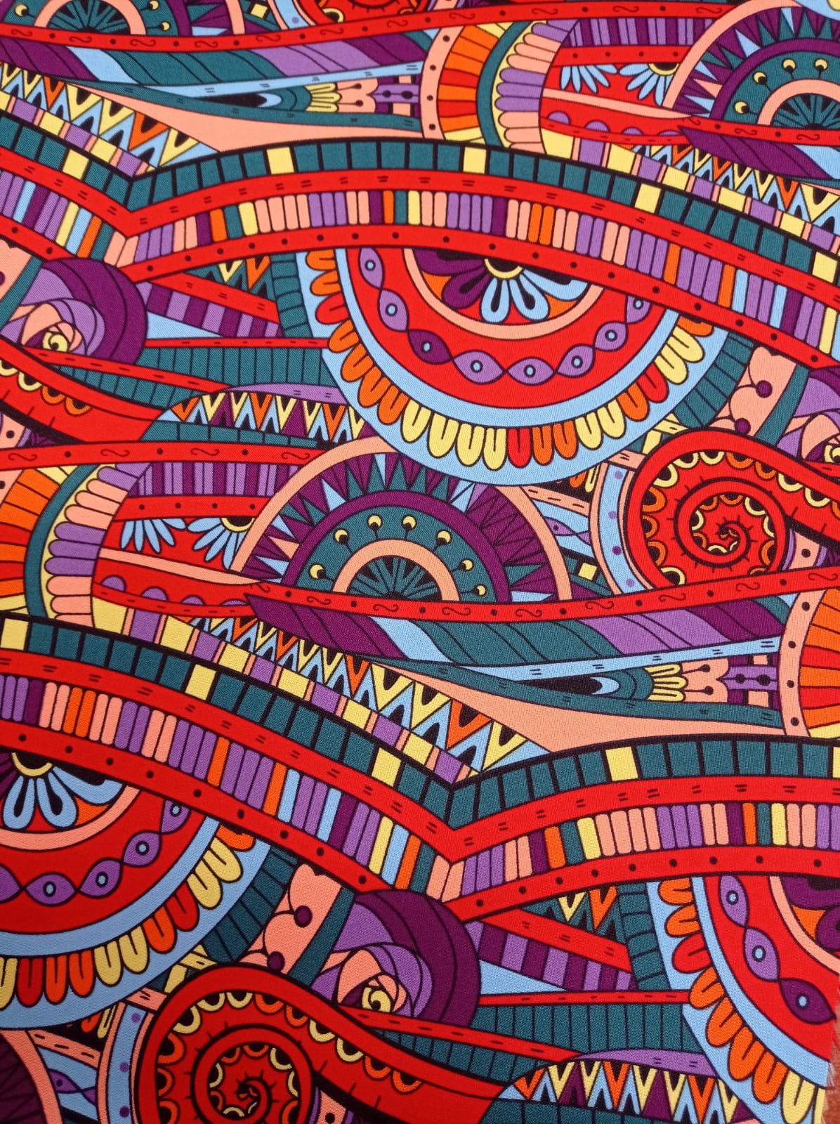 Strech Azteca rojo - El Barato Retales